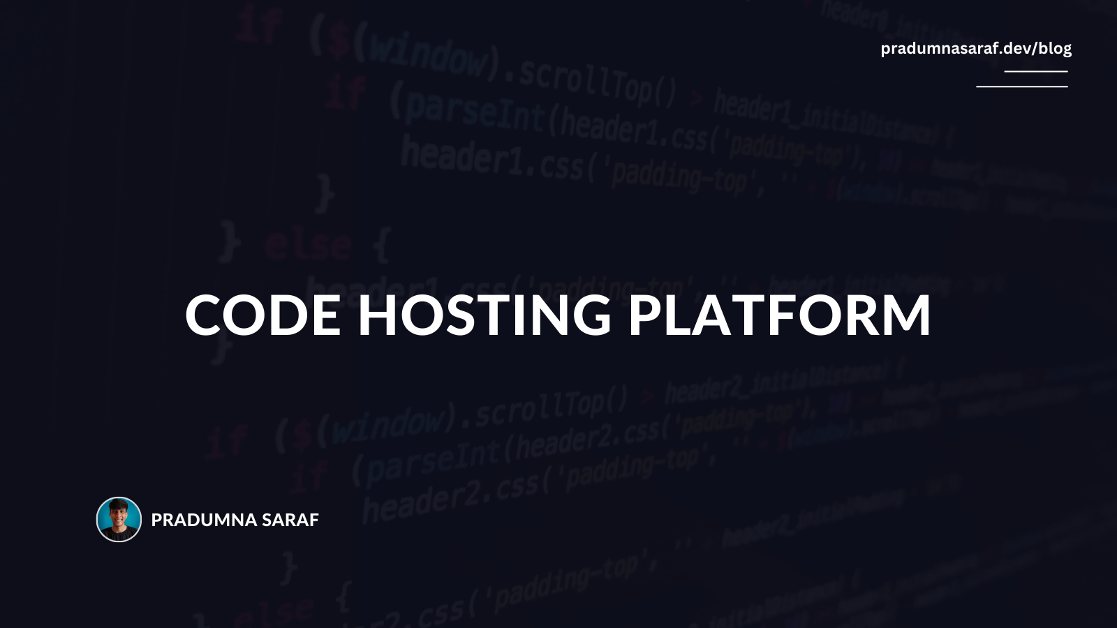 What Is A Code Hosting Platform? | Pradumna Saraf Blog