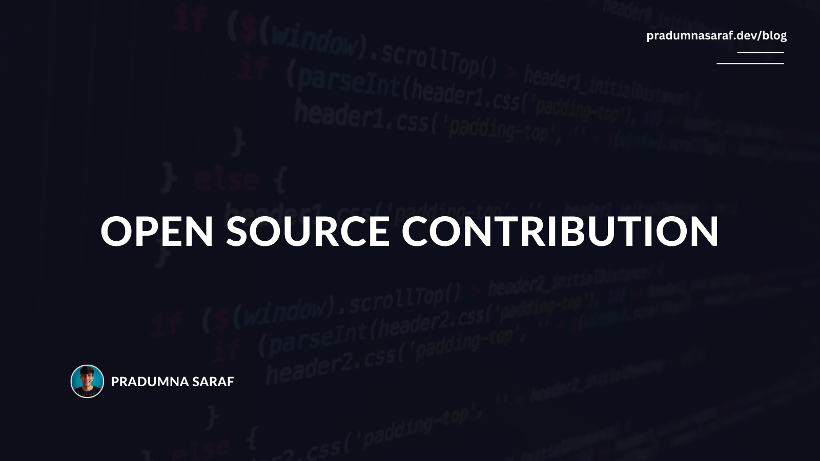 What Is An Open Source Contribution? | Pradumna Saraf Blog